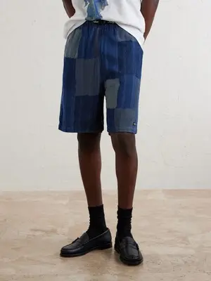 Kapital Tugihagi Straight-leg Patchwork Cotton Shorts