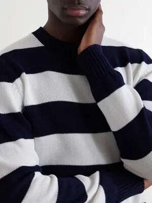 William Lockie Striped Cotton Sweater