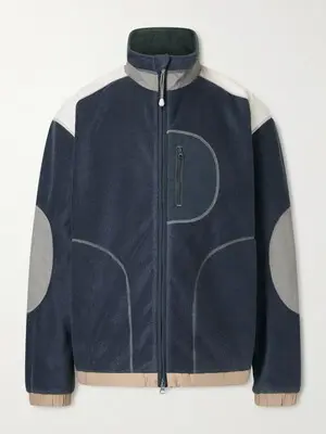 Folk Curve Shell-trimmed Fleece Jacket