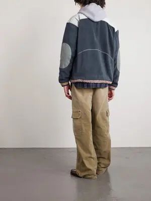 Folk Curve Shell-trimmed Fleece Jacket