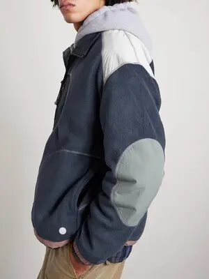 Folk Curve Shell-trimmed Fleece Jacket