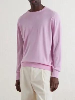 William Lockie Merino Wool Crewneck Sweater - Pink
