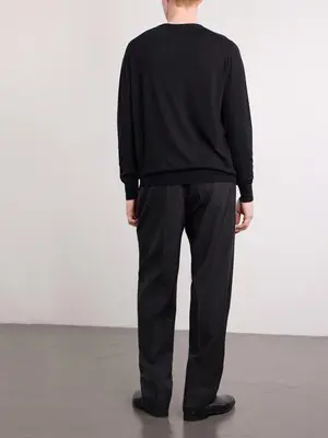 William Lockie Merino Wool Crewneck Sweater - Black