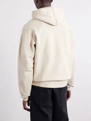 Jacquemus Cotton-jersey Hoodie With Logo - Neutrals