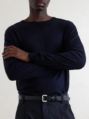 William Lockie Merino Wool Crewneck Sweater - Blue