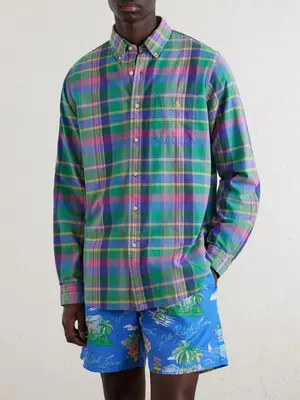 Polo Ralph Lauren Button-down Collar Checked Cotton Shirt - Green