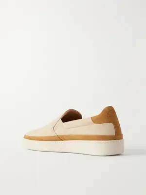 Mulo Suede Slip-on Sneakers - Neutrals
