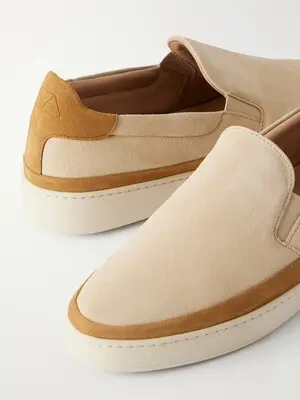 Mulo Suede Slip-on Sneakers - Neutrals