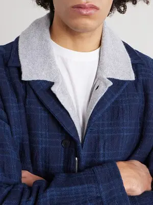 Folk Chain Checked Cotton And Wool-blend Jacket