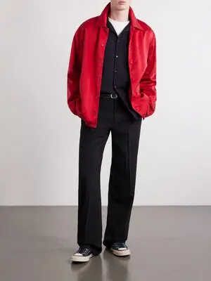 A.PRESSE Camp-collar Checked Silk Shirt - Blue