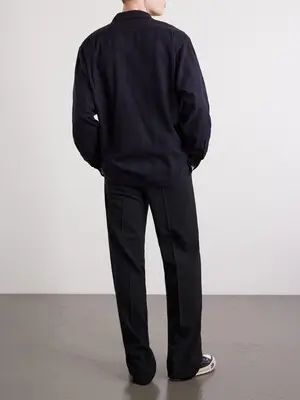 A.PRESSE Camp-collar Checked Silk Shirt - Blue