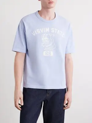 Visvim Jumbo Printed Cotton-jersey T-shirt - Blue