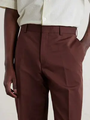 Paul Smith Straight-leg Cotton And Linen-blend Twill Trousers