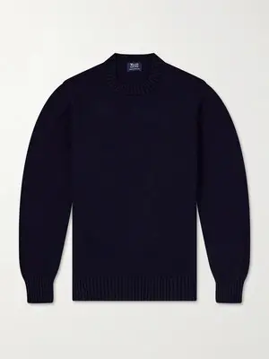 William Lockie Knitted Cotton Sweater - Blue
