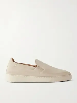 Mulo Suede Slip-on Sneakers - Neutrals