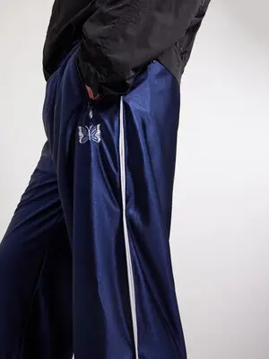 Needles Straight-leg Logo-embroidered Satin Sweatpants