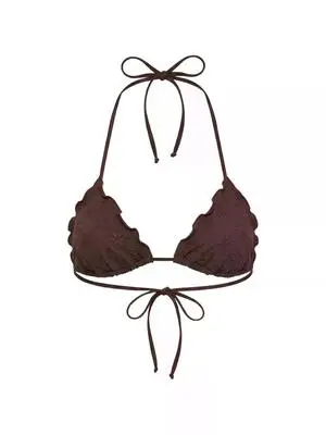 MC2 SAINT BARTH Sangallo Broderie-anglaise Bikini Top - Brown
