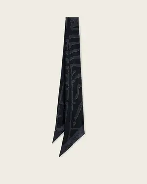 ALLSAINTS Zoey Skinny Silk Scarf - Black