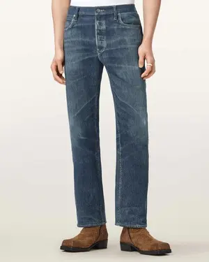 ALLSAINTS Bead Illusion Straight Leg Pants - Blue