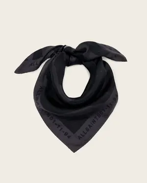 ALLSAINTS Zoey Square Silk Scarf - Black