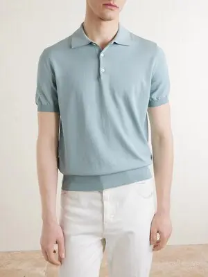 Canali Cotton Polo Shirt - Blue