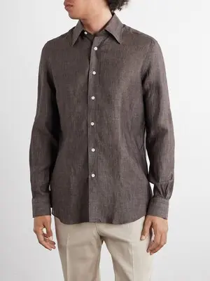 Thom Sweeney Linen Shirt - Brown