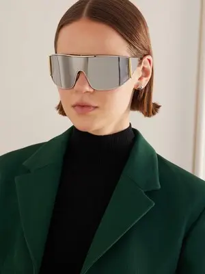 Loewe Speed Shield Mask Metal Sunglasses - Silver