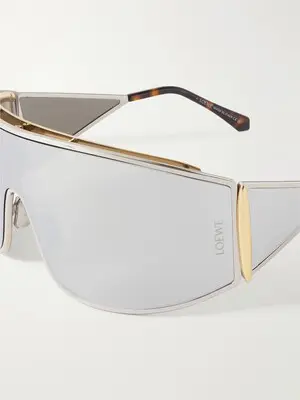 Loewe Speed Shield Mask Metal Sunglasses - Silver