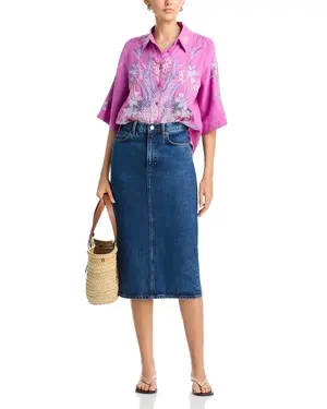 Johnny Was Linen Kimono Sleeve Shirt