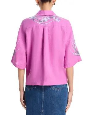 Johnny Was Linen Kimono Sleeve Shirt