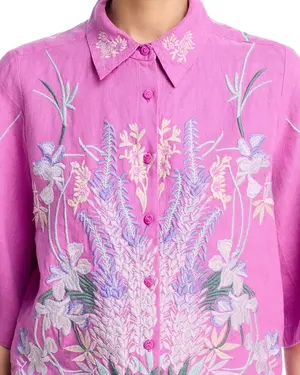 Johnny Was Linen Kimono Sleeve Shirt