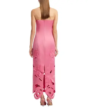 LEO LIN Rayna Applique Bustier Maxi Dress - Fuchsia