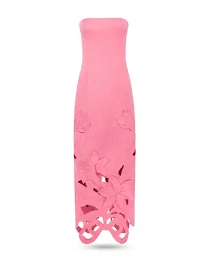 LEO LIN Rayna Applique Bustier Maxi Dress - Fuchsia