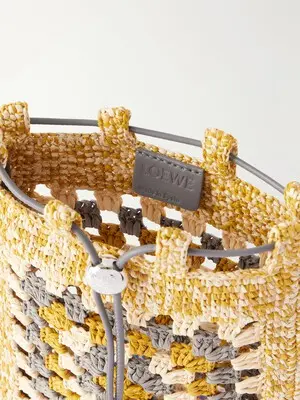 Loewe Crocheted Raffia Bucket Bag - Neutrals