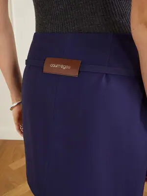 COURREGES Belted Cotton-canvas Mini Skirt