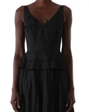 JASON WU Embroidered Bodice Midi Dress