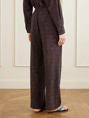 Matteau Printed Silk-crepe De Chine Straight-leg Pants