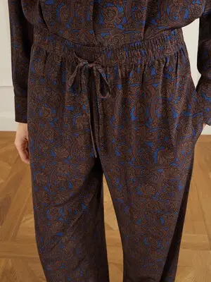 Matteau Printed Silk-crepe De Chine Straight-leg Pants