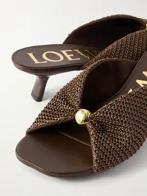 Loewe Paula's Ibiza Pebble Raffia-effect Mules