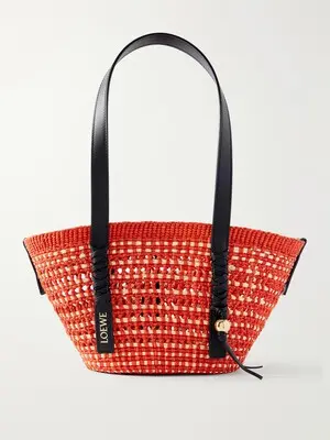 Loewe Paula's Ibiza Braid Basket Raffia Shoulder Bag - Red