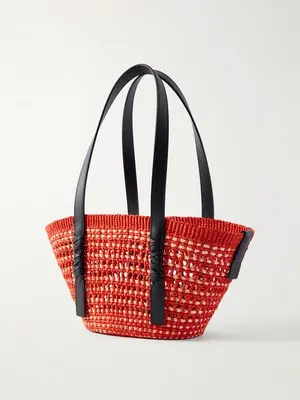 Loewe Paula's Ibiza Braid Basket Raffia Shoulder Bag - Red