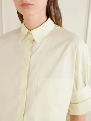 TWP Cropped Cotton Button-down Shirt - Yellow
