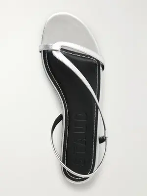Staud Louden Metallic Leather Flats - Silver