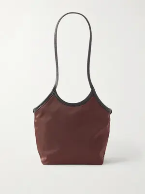 VALESQUE Cami Small Leather-trimmed Nylon-satin Tote