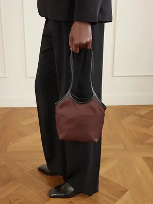 VALESQUE Cami Small Leather-trimmed Nylon-satin Tote