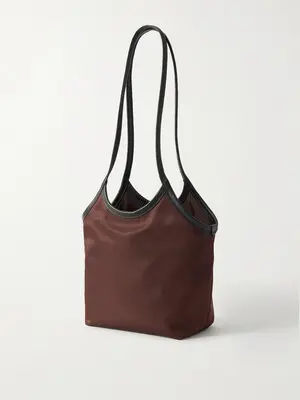 VALESQUE Cami Small Leather-trimmed Nylon-satin Tote
