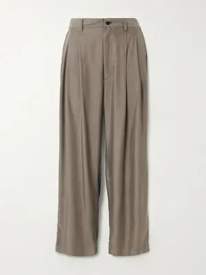 SSSTEIN Pleated Wide-leg Twill Pants