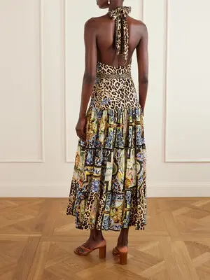 Camilla Tiered Crystal-embellished Printed Maxi Dress