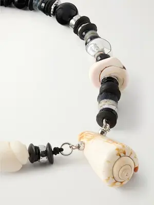 Tohum Design Samsara Silver, Onyx And Seashell Necklace