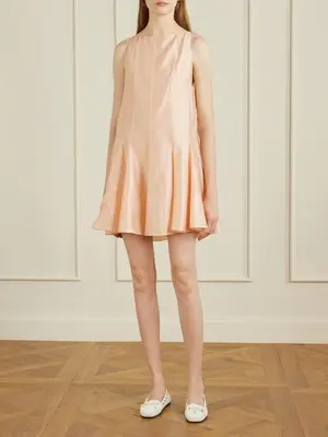 Khaite Mags Paneled Satin-twill Mini Dress - Orange